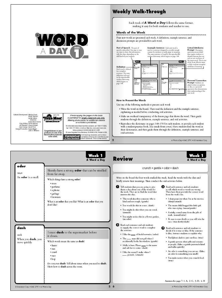 A Word a Day, Grade 1 Teacher Edition - 예스24