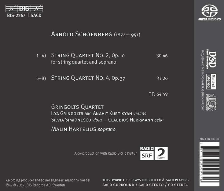 Gringolts Quartet 쇤베르크: 현악 사중주 2 & 4번 (Schoenberg: String Quartets Op ...