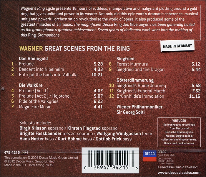 Georg Solti 바그너: 니벨룽겐의 반지 명장면 (Wagner: Great Scenes From The Ring) - 예스24