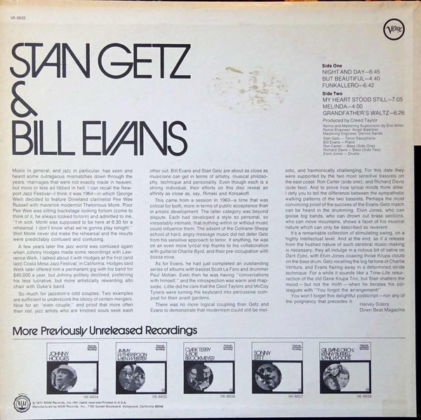 Stan Getz / Bill Evans (스탄 게츠 / 빌 에반스) - Stan Getz / Bill Evans [LP] - 예스24