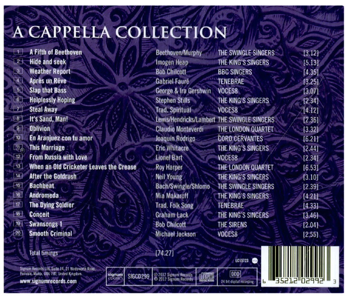 Swingle Singers / King's Singers / BBC Singers 아카펠라 컬렉션 (A Cappella ...