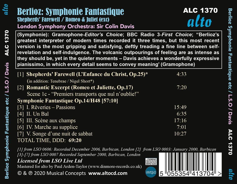 Colin Davis 베를리오즈: 환상 교향곡 (Berlioz: Symphonie Fantastique) - 예스24
