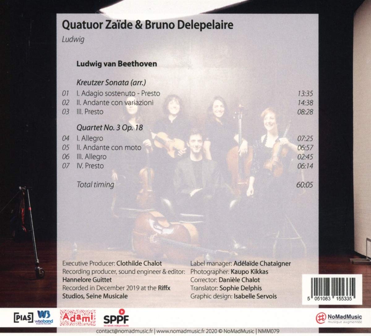 Bruno Delepelaire 베토벤: 바이올린 소나타 9번, 현악 사중주 3번 (Beethoven: Violin Sonata ...