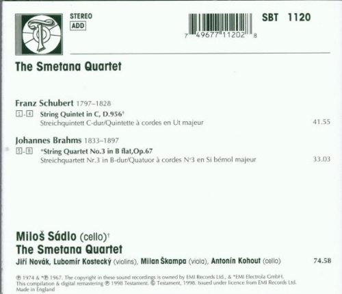 Milos Sadlo 슈베르트: 현악 오중주 / 브람스: 현악 사중주 (Schubert / Brahms : String ...