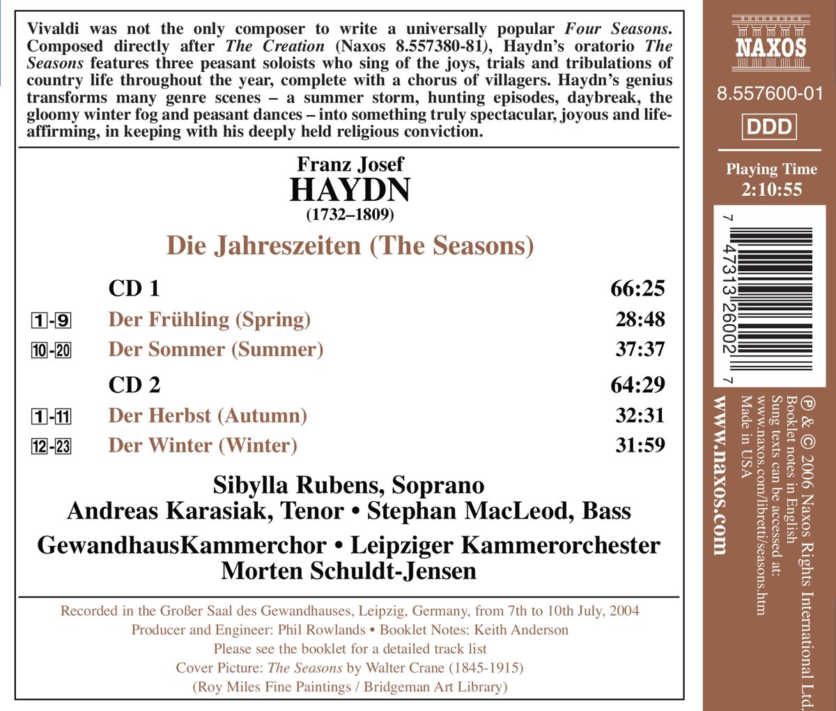 Sibylla Rubens 하이든: 오라토리오 '사계' (Haydn: The Seasons) - 예스24