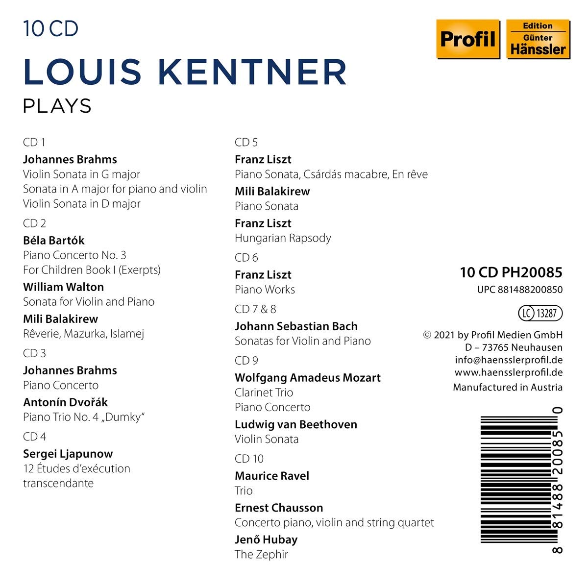 루이스 켄트너의 예술 (Louis Kentner - Plays) - 예스24