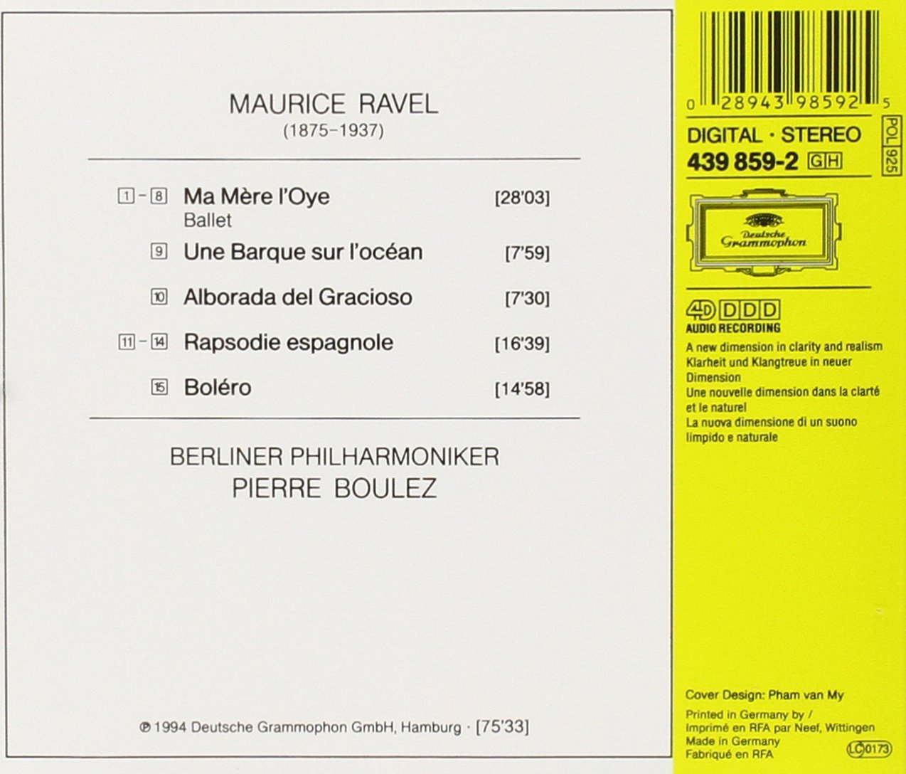 Pierre Boulez 라벨: 볼레로 - 피에르 불레즈 (Ravel: Bolero) - 예스24