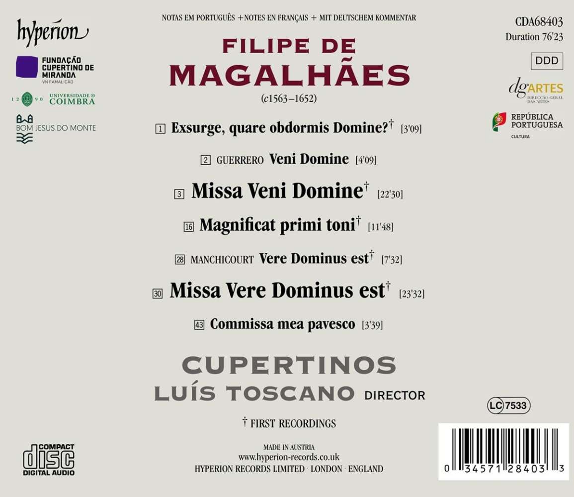 Cupertinos 필리페 지 마갈랸이스: 미사 `주여 오소서`, 미사 `진정으로 주님은` (Magalhaes: Missa ...