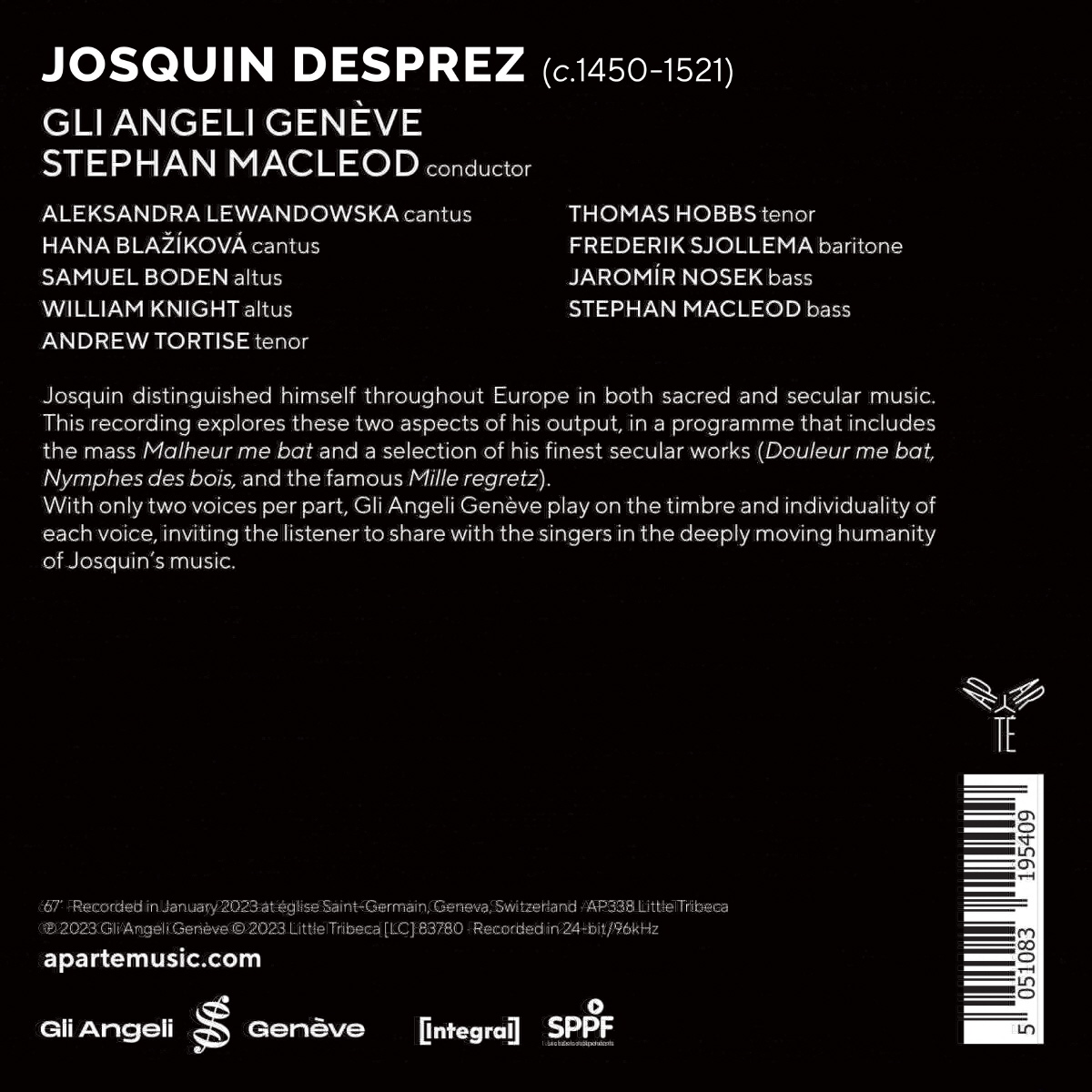 Stephan Macleod 데프레: 불운이 나를 덮치네 (Des Prez: Malheur Me Bat) - 예스24