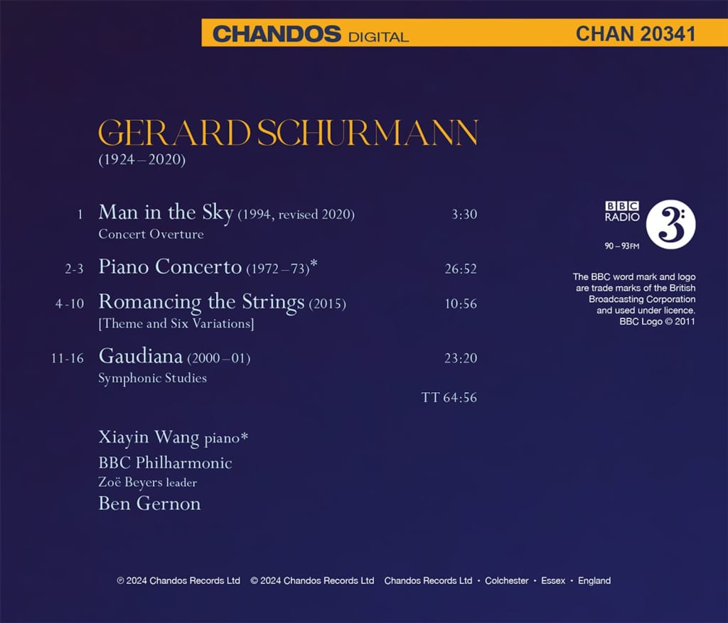 Xiayin Wang 제라르 슈르만: 피아노 협주곡 (Gerard Schurmann: Orchestral Works ...