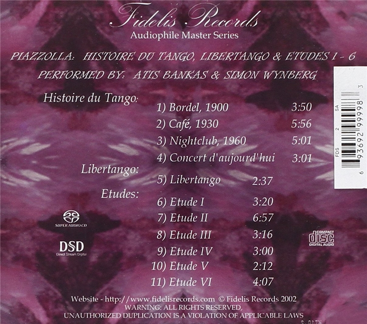 Simon Wynberg 피아졸라: 탱고 음악 - 바이올린과 기타 이중주 (Astor Piazzolla: Histoire du ...