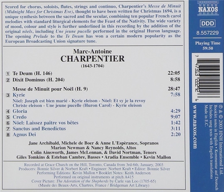 Aradia Ensemble 샤르팡티에: 크리스마스 자정 미사곡, 테데움 (Marc-Antoine Charpentier ...