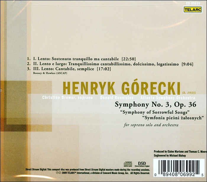 Donald Runnicles 고레츠키 : 교향곡 3번 '슬픔의 노래' (Henryk Gorecki: Symphony Of ...