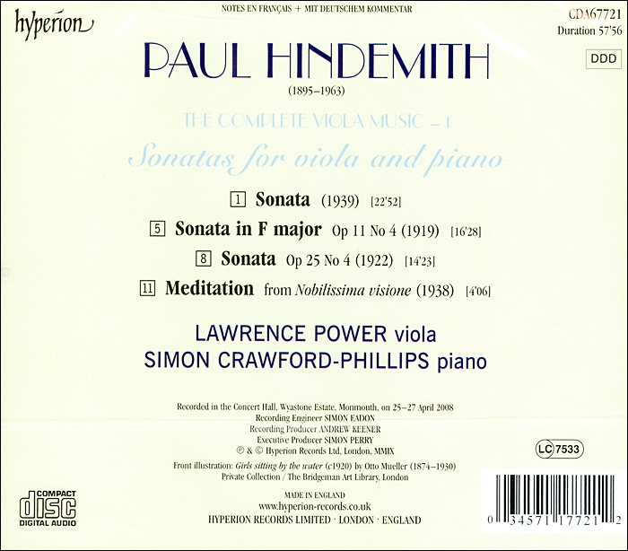 Lawrence Power 힌데미트: 비올라를 위한 작품 전집 1집 (Hindemith: Sonatas For Viola And ...