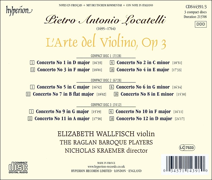 Elizabeth Wallfisch 로카텔리: 바이올린의 기법 (Locatelli: L'Arte del Violino Op. 3 ...